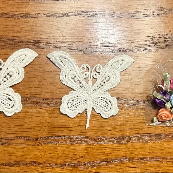 Vintage | Other | Vintage Sewing Notions Butterfly Lace Appliqu Ribbon ...